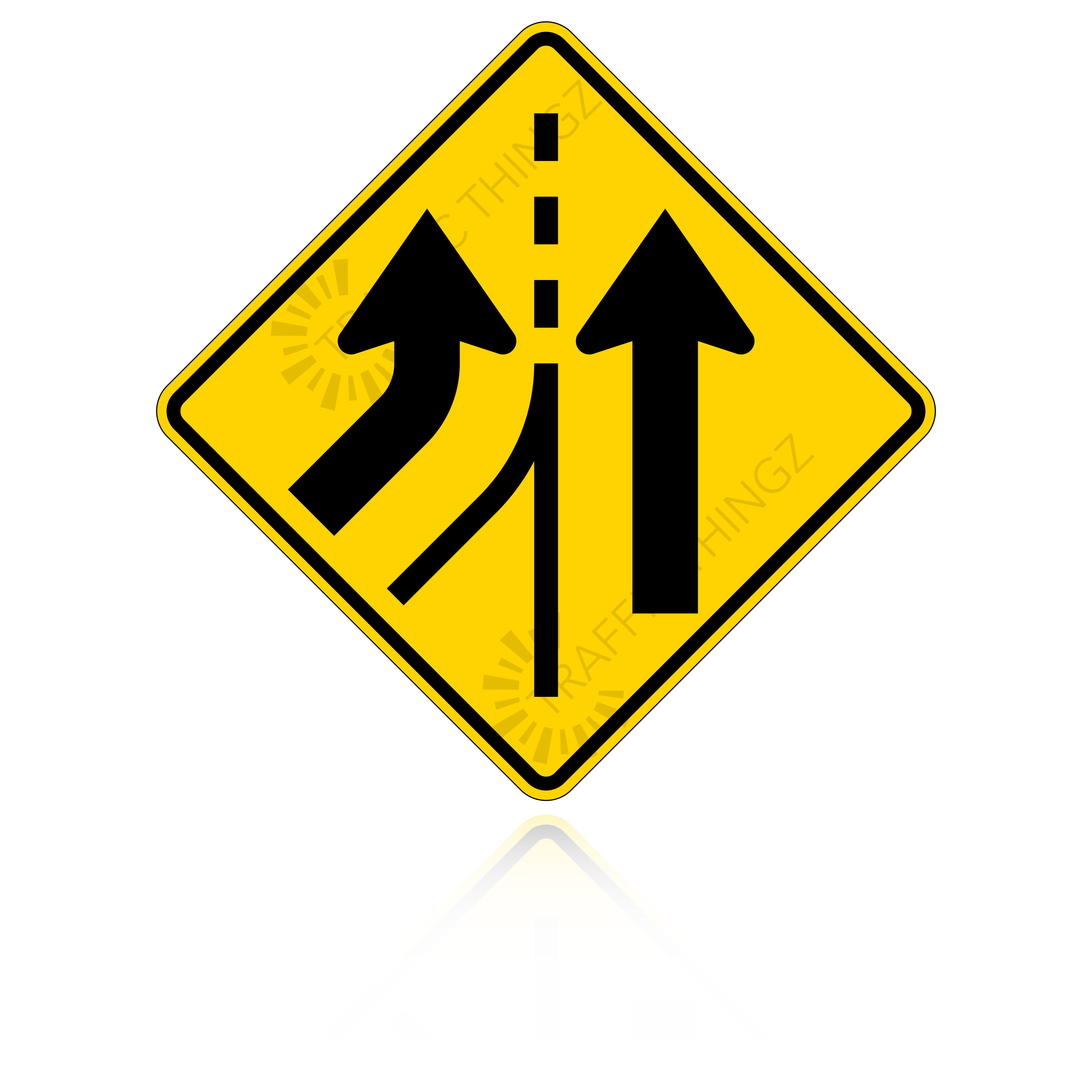 trafficthingz.com: MUTCD W4-3L Added Lane Left trafficthingz.com: MUTCD W4-3L Added Lane Left